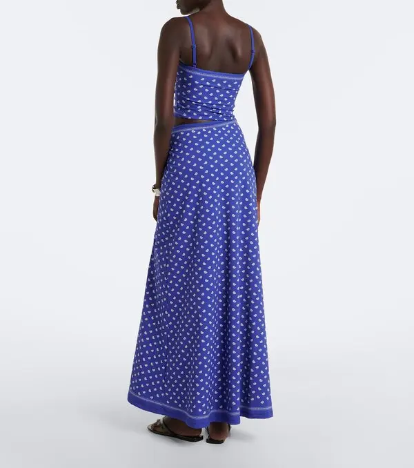 Christopher Esber Ruched Orbit Split Bandana Print Maxi Dress