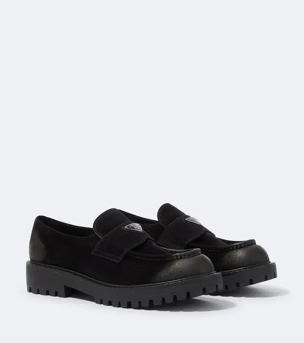 Prada Suede Loafers - Black