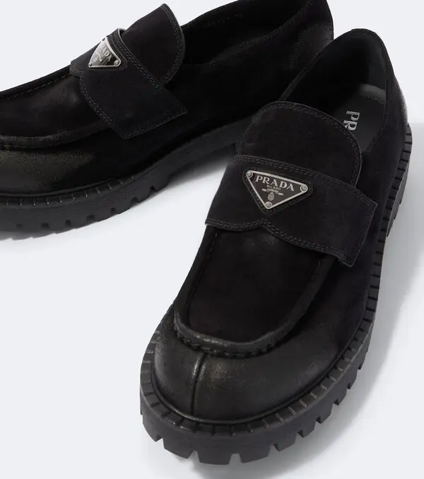 Prada Suede Loafers - Black