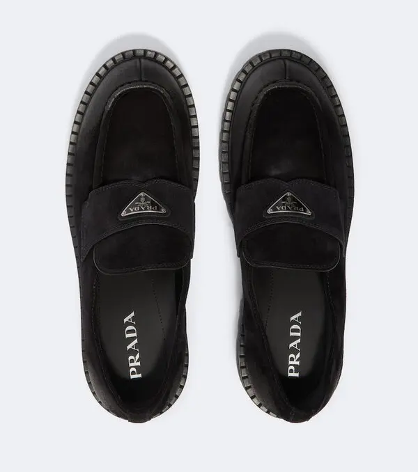 Prada Suede Loafers - Black