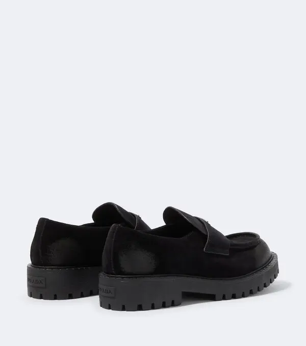Prada Suede Loafers - Black