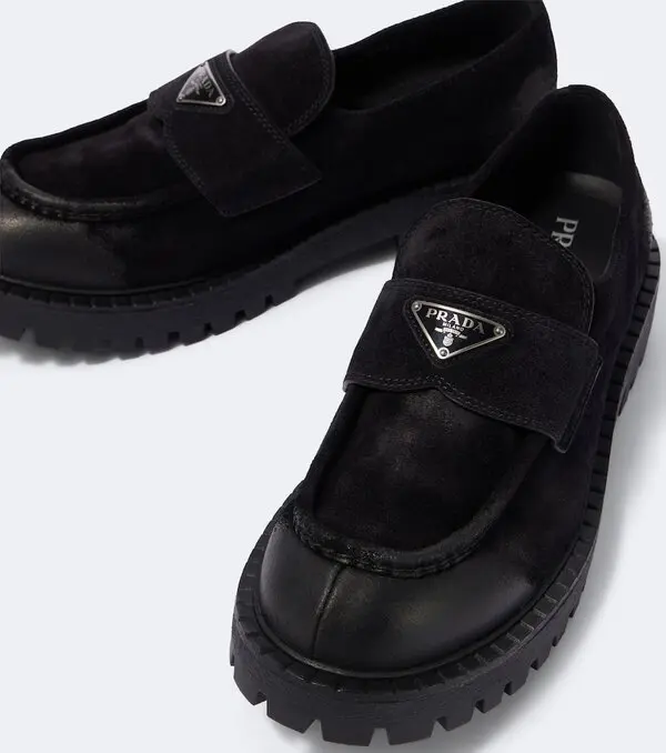 Prada Suede Loafers - Black