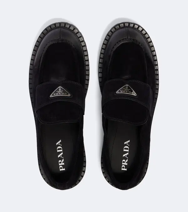Prada Suede Loafers - Black
