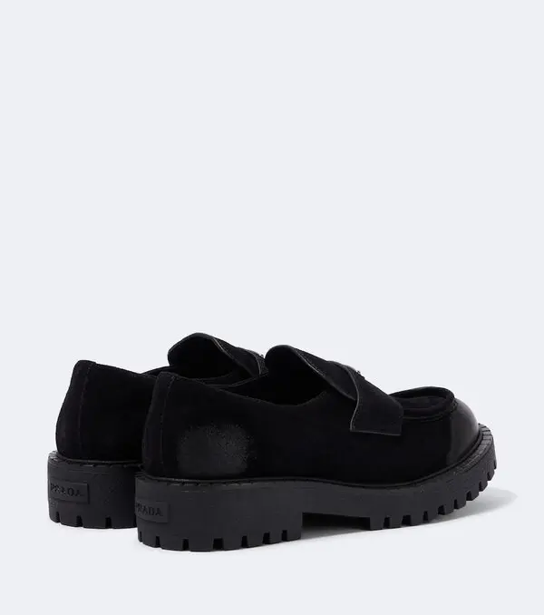 Prada Suede Loafers - Black