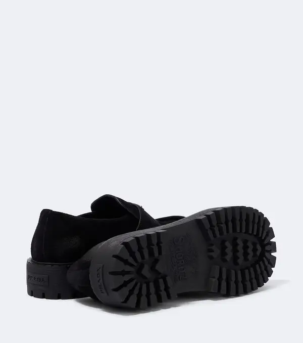 Prada Suede Loafers - Black