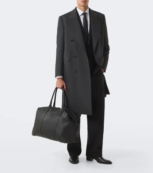 Canali Leather Duffel Bag