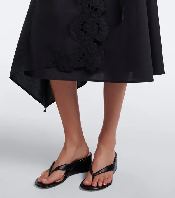 SIR. Klara Asymmetric Cotton Midi Skirt