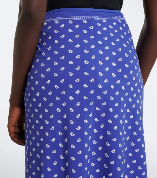 Christopher Esber Ruched Orbit Bandana Print Maxi Skirt - Blue