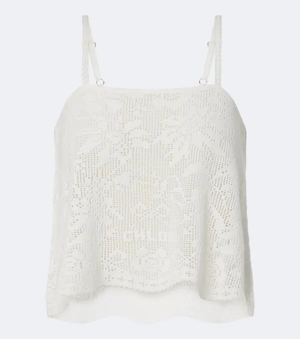 Chloé Pointelle Cotton Top - White