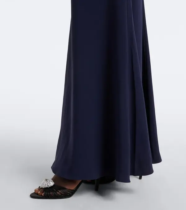 Roland Mouret Crystal-embellished Gathered Gown