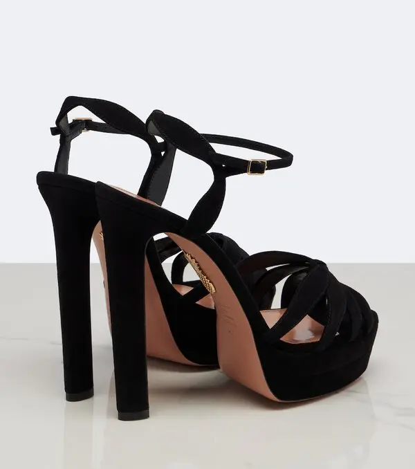 AQUAZZURA Suede Platform Sandals