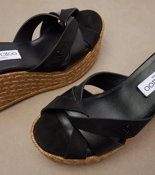 JIMMY CHOO Korra Suede Wedge Sandals