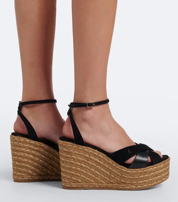JIMMY CHOO Korra Suede Wedge Sandals