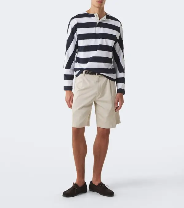 Jacquemus Marinière Striped Cotton Jersey Henley Shirt