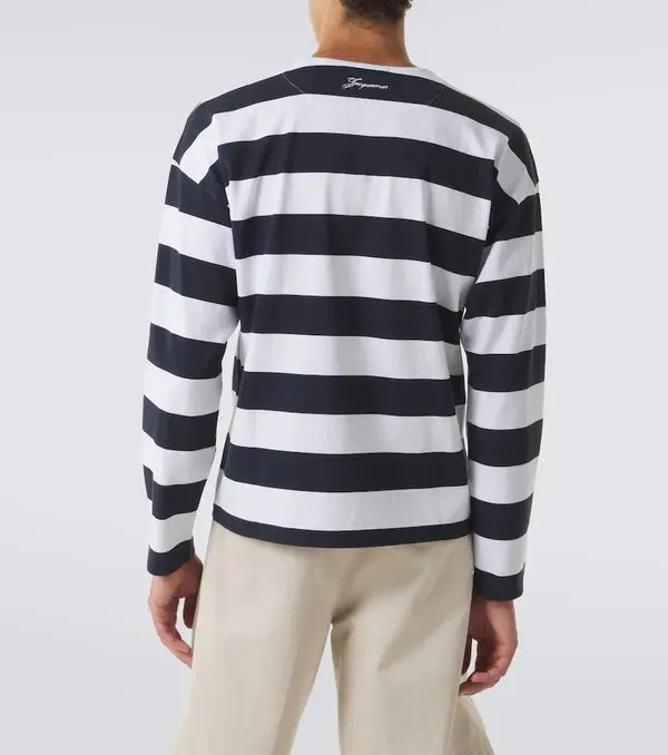 Jacquemus Marinière Striped Cotton Jersey Henley Shirt