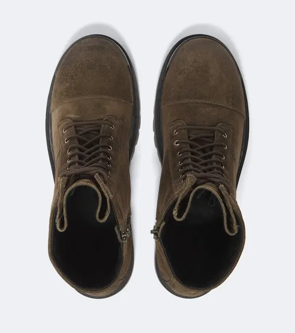 Balenciaga Strike Suede Combat Boots