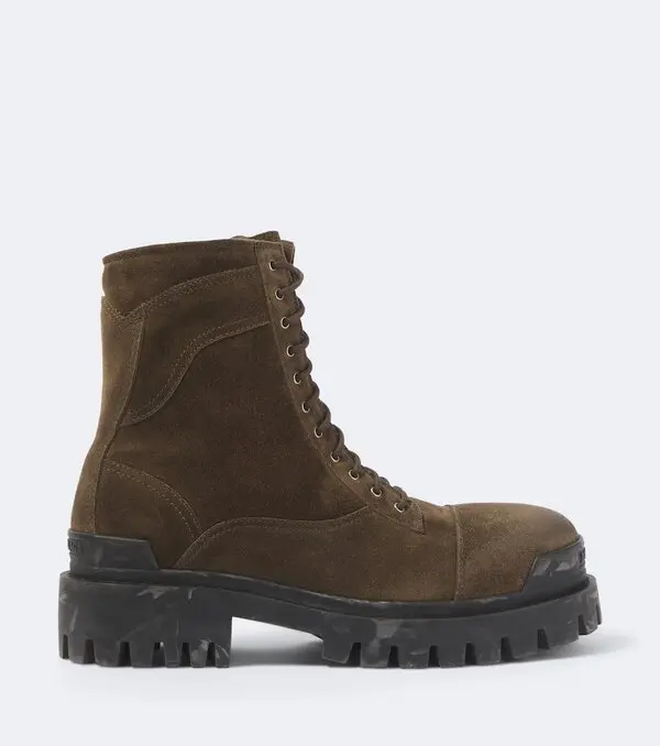Balenciaga Strike Suede Combat Boots