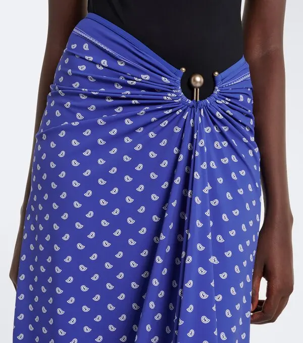 Christopher Esber Ruched Orbit Bandana Maxi Skirt - Blue