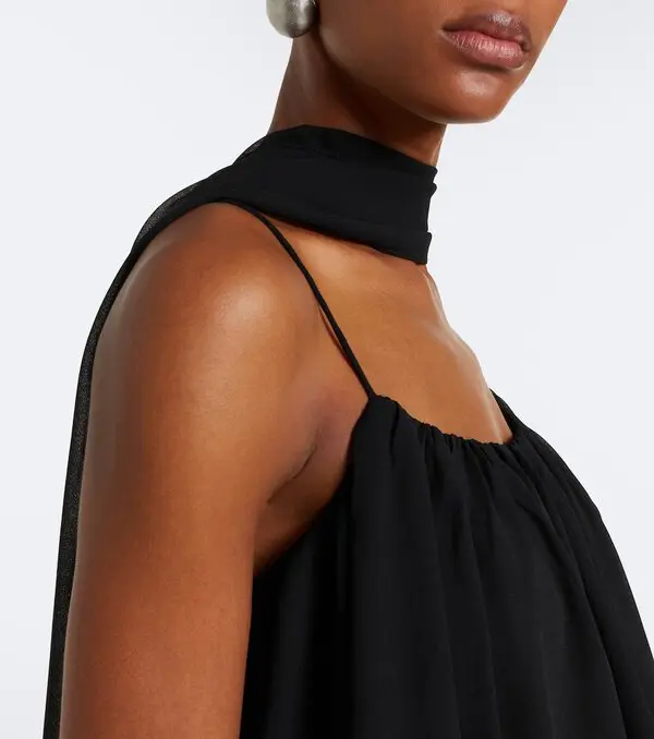DE LA VALI Agapito Georgette Top - Black