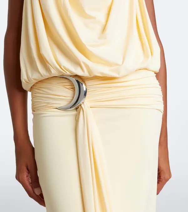 DE LA VALI Vida Draped Jersey Mini Dress - Beige