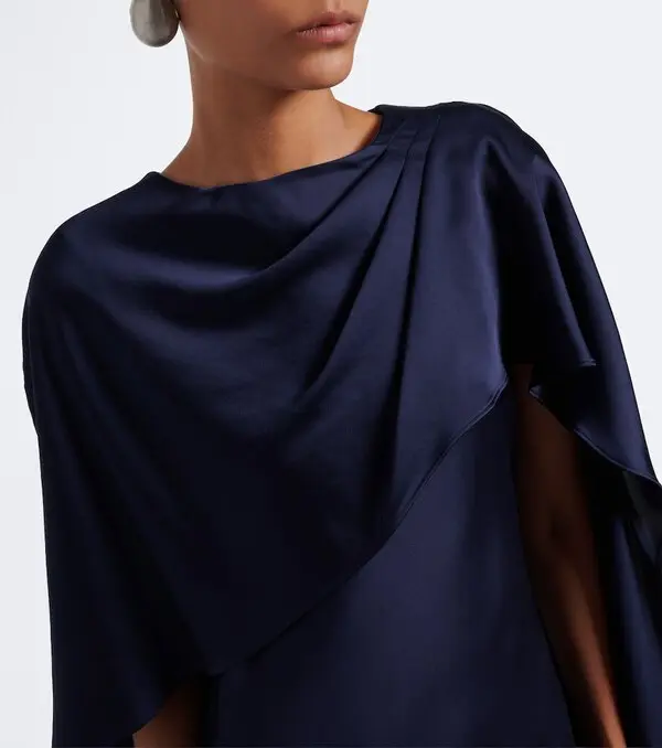 Simkhai Izel Asymmetric Cape Gown - Blue