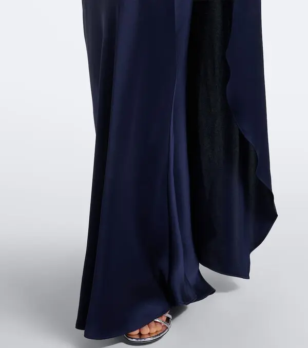 Simkhai Izel Asymmetric Cape Gown - Blue
