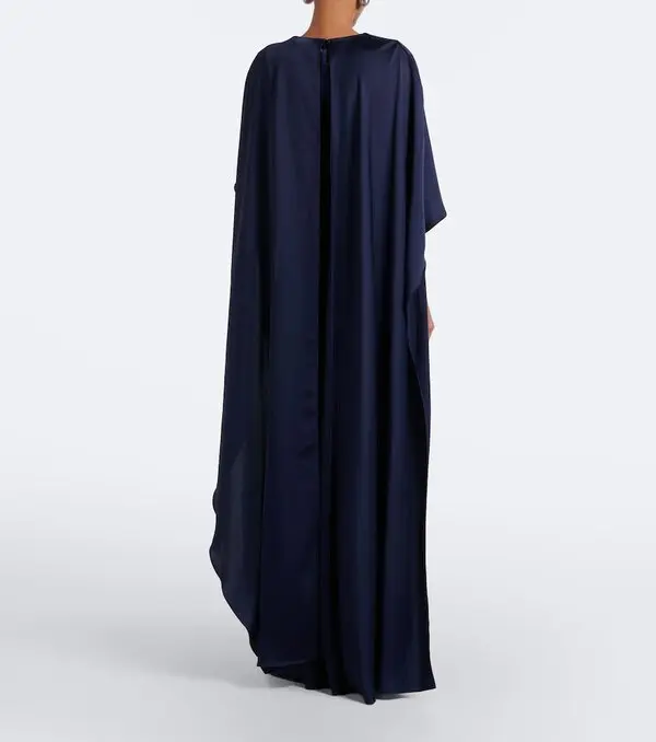Simkhai Izel Asymmetric Cape Gown - Blue