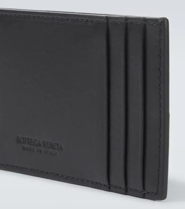 Bottega Veneta Intreccio Leather Card Holder - Black