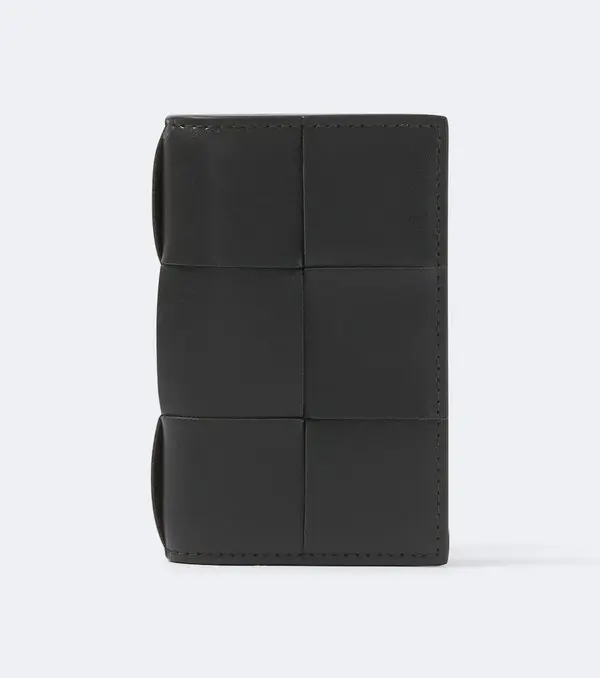 Bottega Veneta Intreccio Leather Card Holder - Green