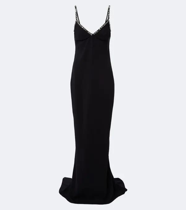 Stella McCartney Embellished Crêpe Gown - Black