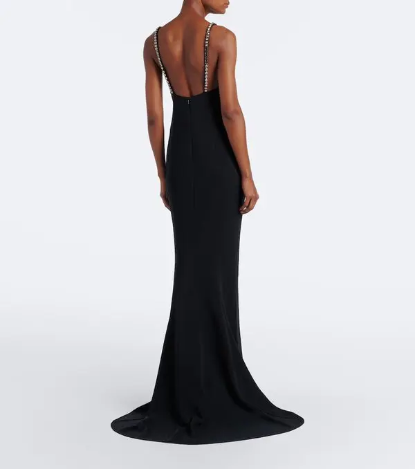 Stella McCartney Embellished Crêpe Gown - Black