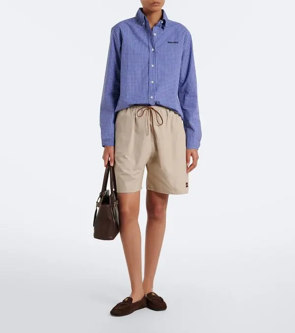 Miu Miu Suede Penny Loafers - Brown