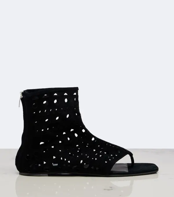 Alaïa Neo Vienne Suede Thong Sandals