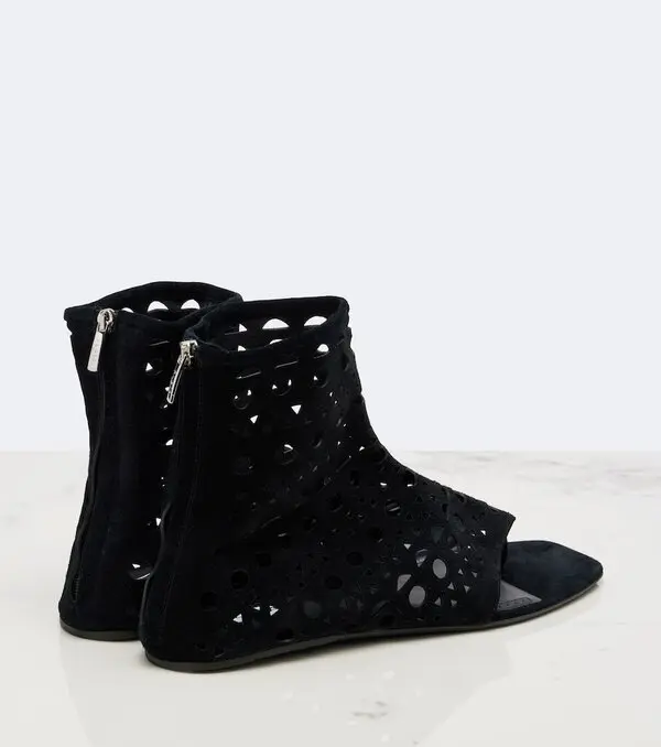 Alaïa Neo Vienne Suede Thong Sandals