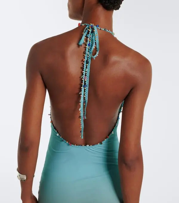 Christopher Esber Embellished Halter Maxi Dress