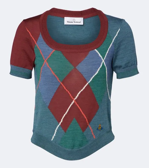 VIVIENNE WESTWOOD Argyle Patterned Wool And Cotton Sweater