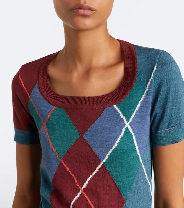 VIVIENNE WESTWOOD Argyle Patterned Wool And Cotton Sweater