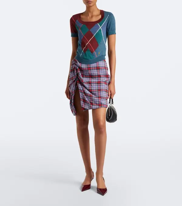 VIVIENNE WESTWOOD Argyle Patterned Wool And Cotton Sweater
