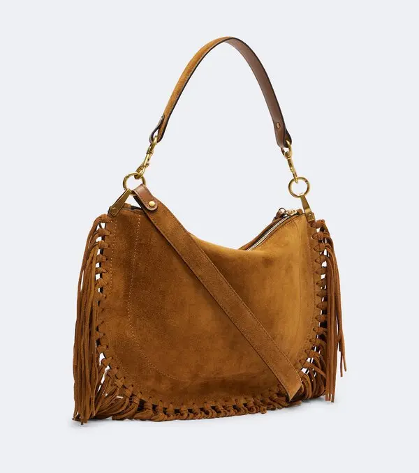 Isabel Marant Étoile Oskan Small Fringed Suede Shoulder Bag - Brown