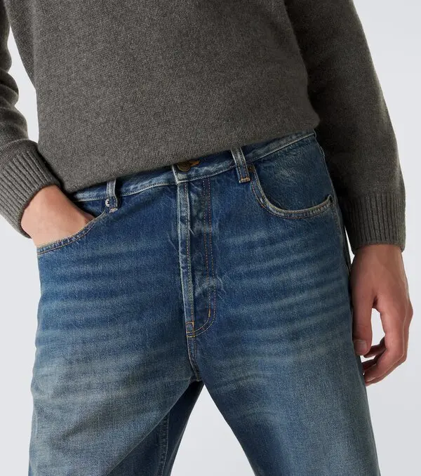 Saint Laurent Faded Straight Leg Jeans