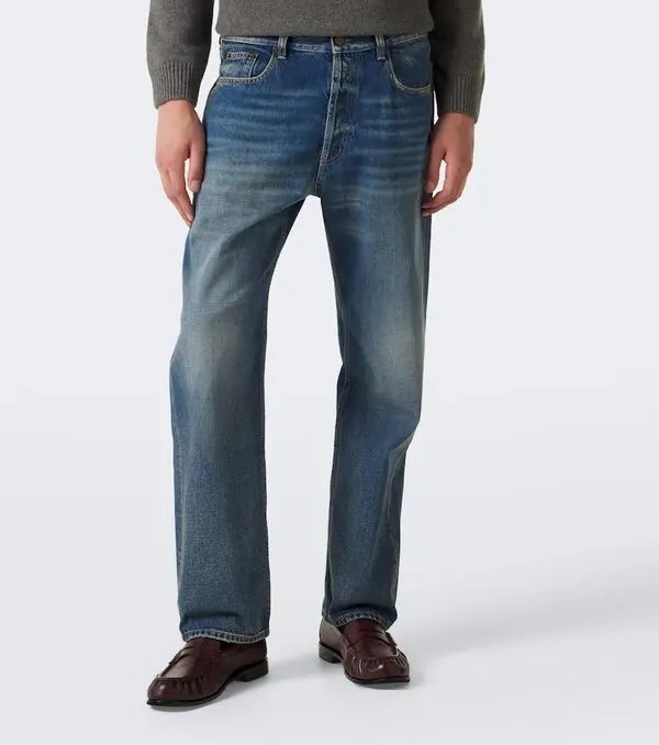 Saint Laurent Faded Straight Leg Jeans