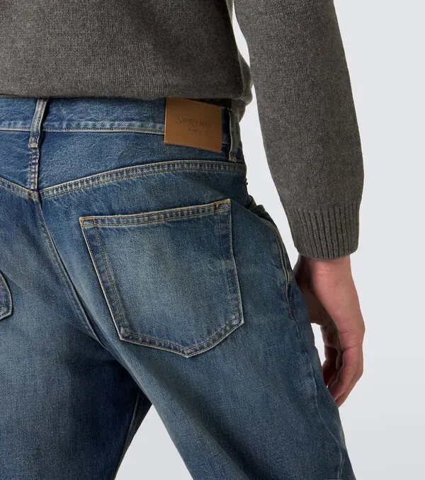 Saint Laurent Faded Straight Leg Jeans