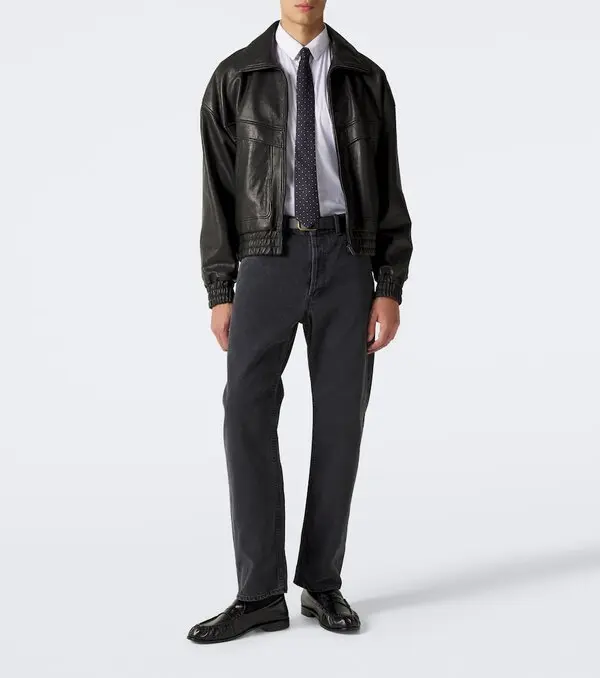 Saint Laurent Leather Bomber Jacket