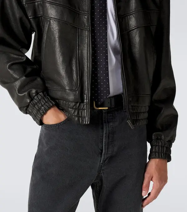 Saint Laurent Leather Bomber Jacket