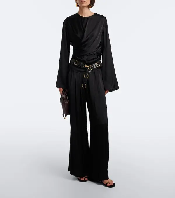 Isabel Marant Étoile Draped Satin Top - Black