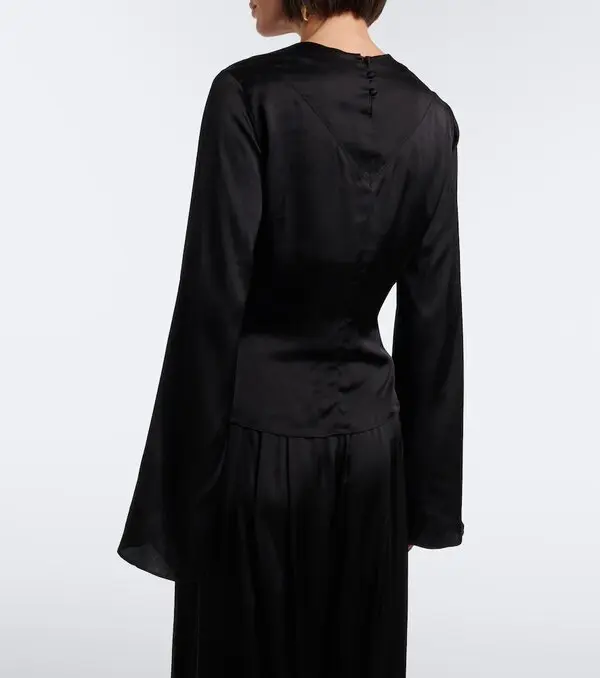 Isabel Marant Étoile Draped Satin Top - Black