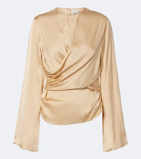 Isabel Marant Étoile Neame Draped Satin Top - Beige