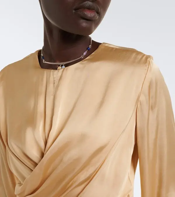 Isabel Marant Étoile Neame Draped Satin Top - Beige