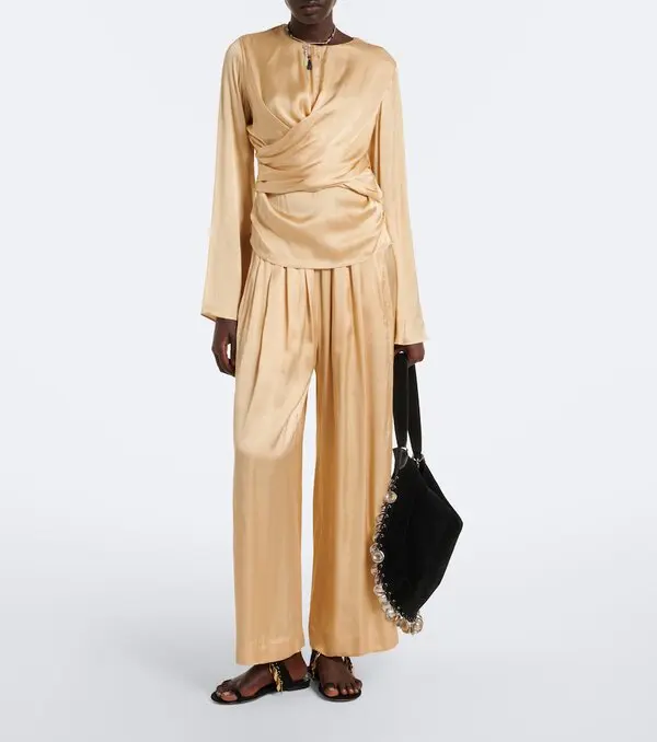 Isabel Marant Étoile Neame Draped Satin Top - Beige