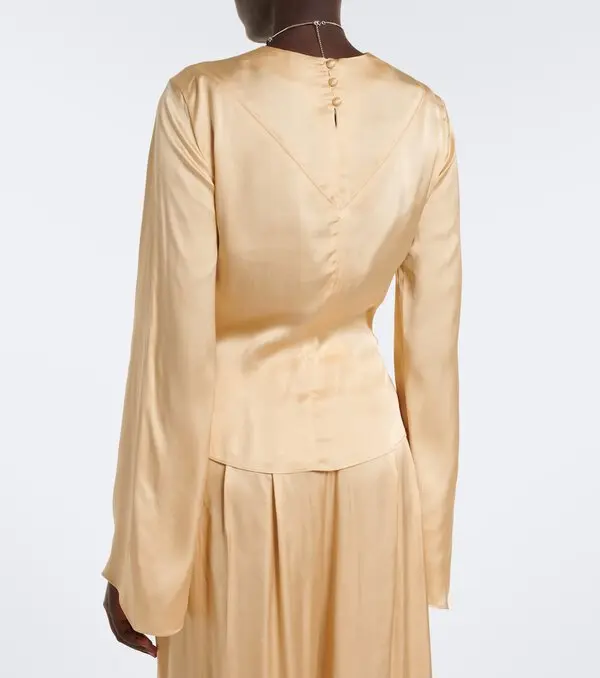 Isabel Marant Étoile Neame Draped Satin Top - Beige